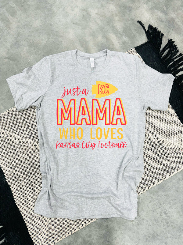 Just A KC Mama Heather Grey Tee - Olive Street Boutique