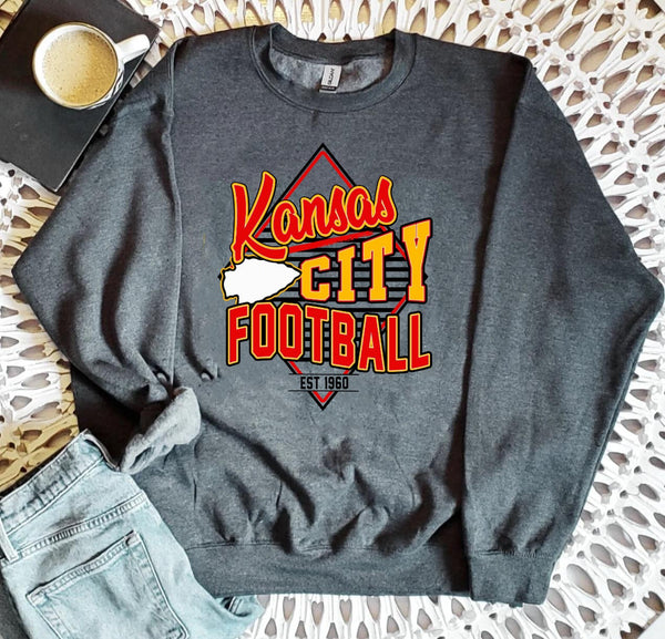 **HALFTIME DEAL** Kansas City Football Triangle Dark Heather Football ...