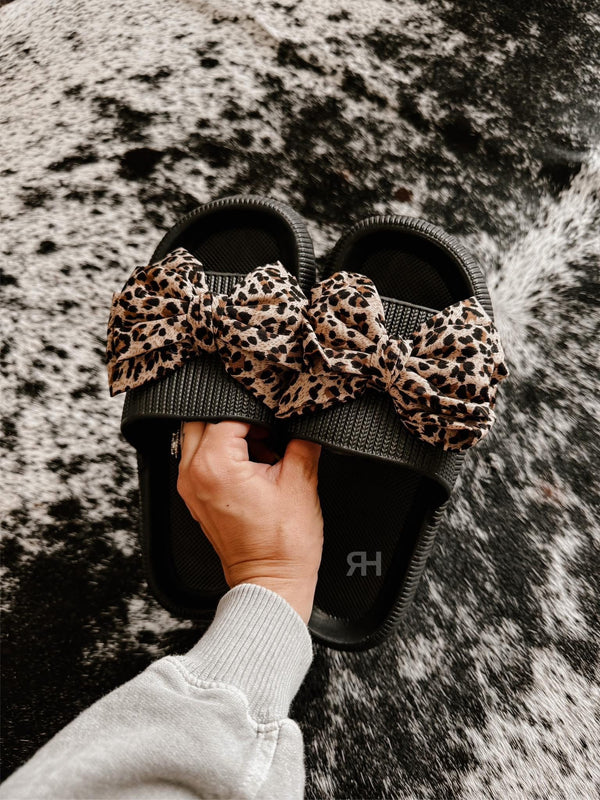 **PREORDER** Black Bow Slides - Olive Street Boutique