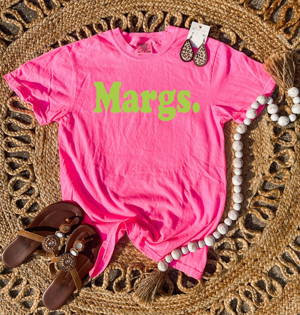 Green Margs Neon Pink Tee - Olive Street Boutique