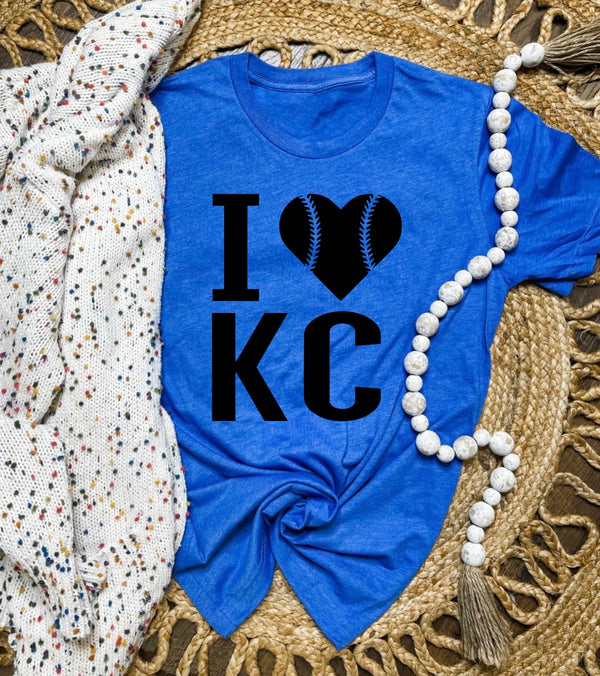 I Love KC Royal Blue Tee - Olive Street Boutique